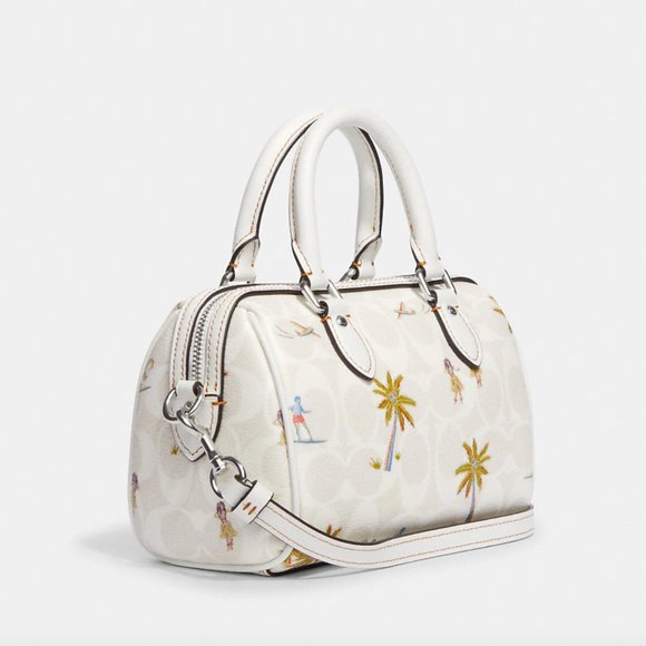 Coach | Bags | Nwt Coach Mini Rowan Crossbody In Signature Canvas With Hula Print | Poshmark